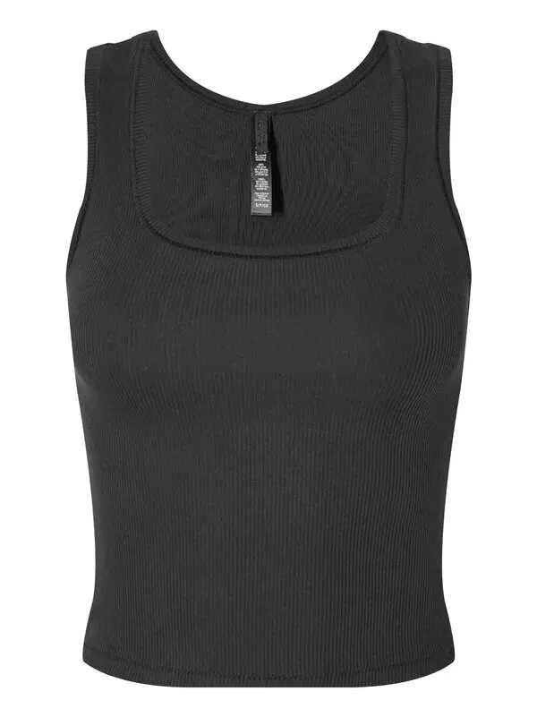 SKIMS Cotton Rib Tank - Soot