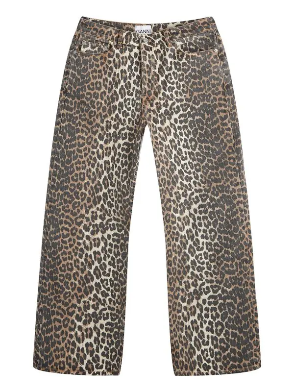 GANNI Print Denim Izey - Leopard