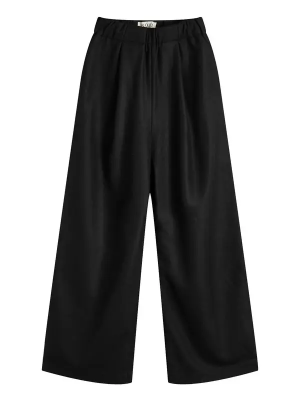 RÓHE Elasticated Wide Leg Trousers - Black