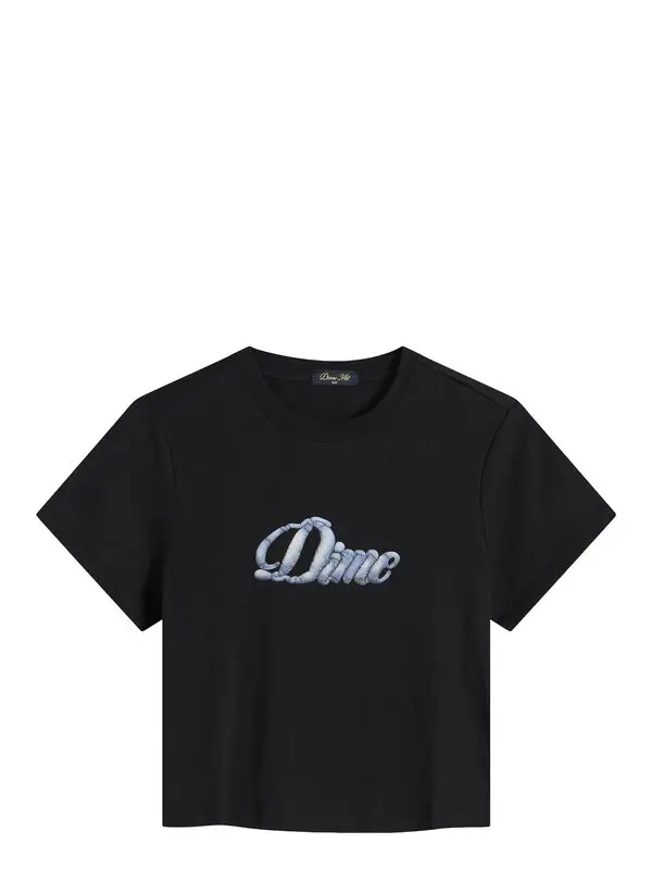 DIME Cursive Denim T-shirt - Black