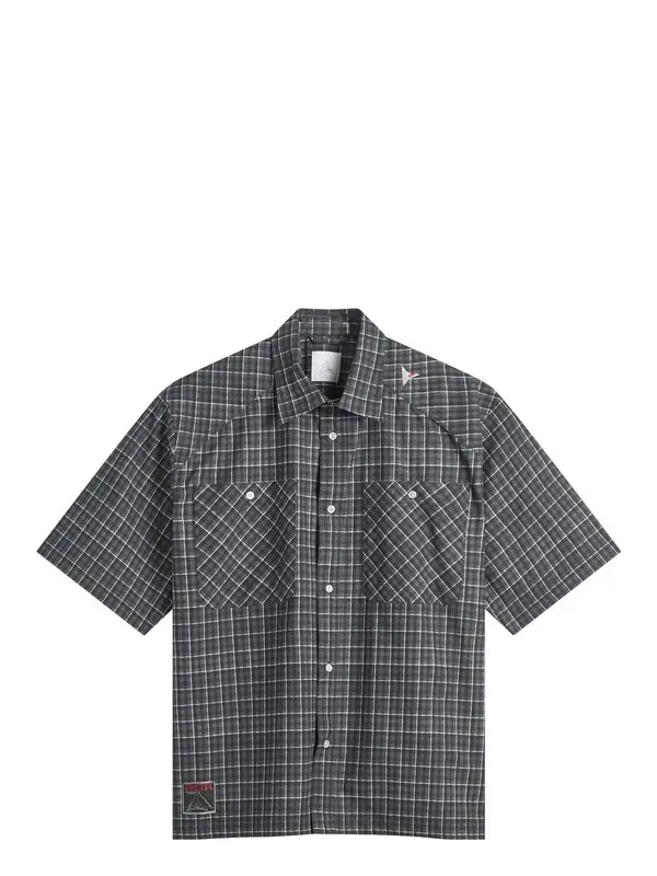 ROA Aair Floweave Printed Check Short Sleeve Shirt - Grey