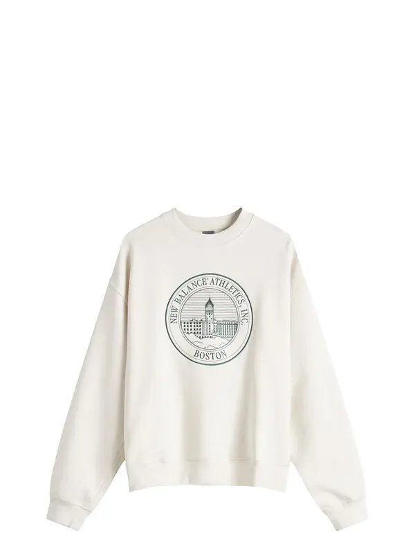 NEW BALANCE Varsity Oversized Crewneck Sweat - Light Heather