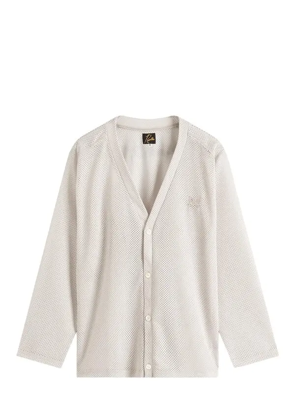 Needles Mesh V-neck Cardigan - Light Grey