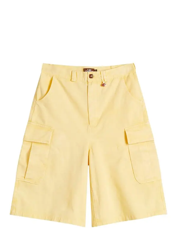 LATE CHECKOUT Faded Cargo Shorts - Yellow