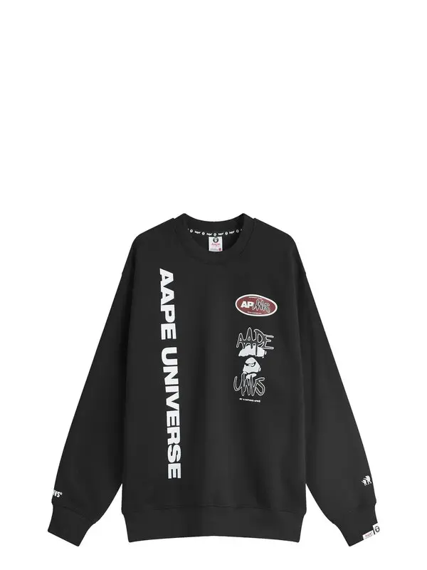 AAPE BY *A BATHING APE Aape Universe Back Stamp Sweatshirt - Black