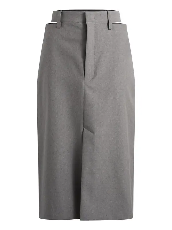 JIL SANDER High Waist Skirt With Slashed Side Waistband - Shadow