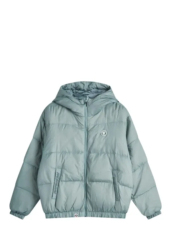AAPE BY *A BATHING APE Aape Now Camo Badge Hooded Down Jacket - Green