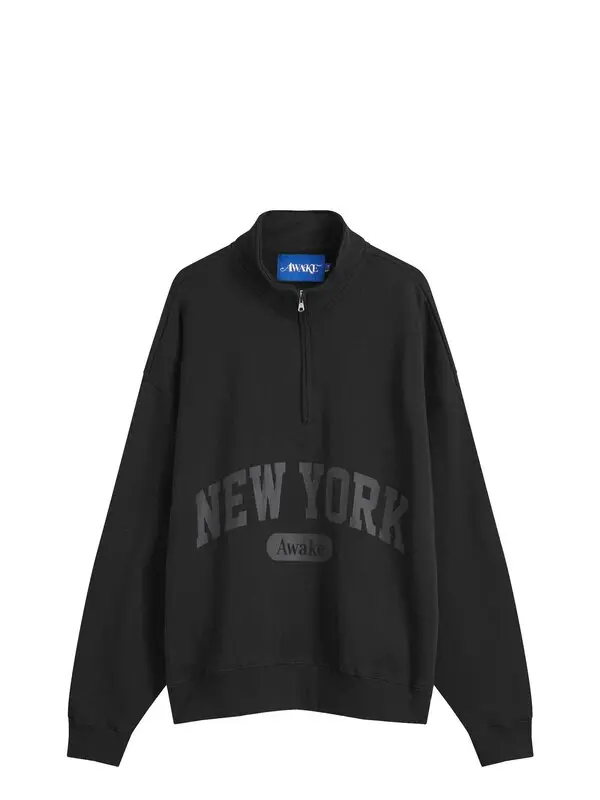 AWAKE NY Script Quarter Zip Sweatshirt - Black