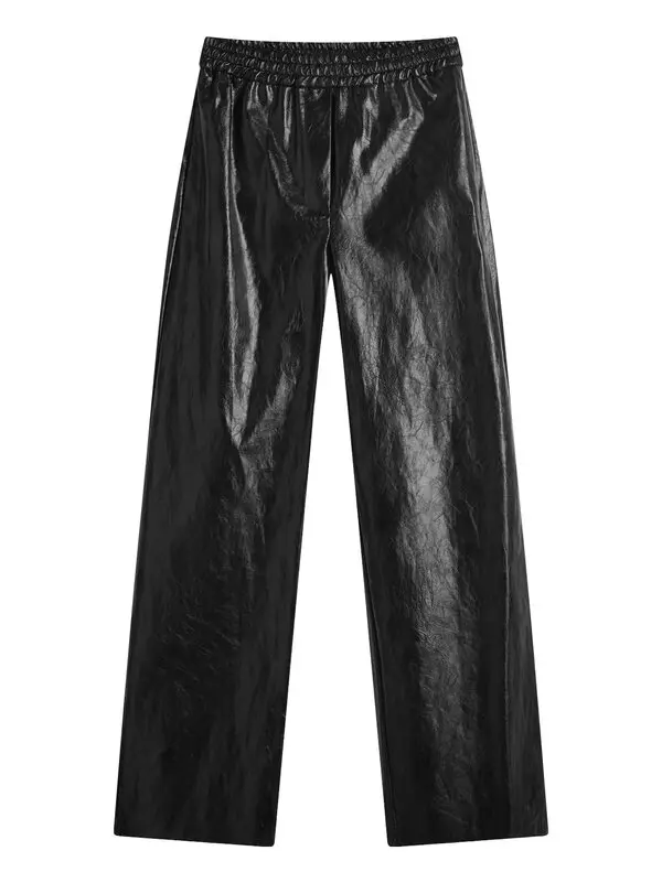 WEEKEND BY MAX MARA Plutone Faux Leather Trouser - Black
