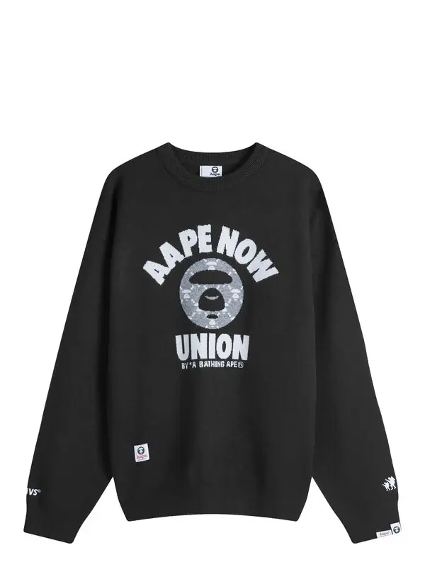 AAPE BY *A BATHING APE Aape Union Monogram Knit Sweater - Black