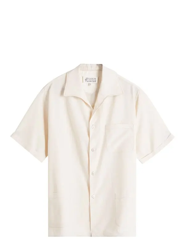 MAISON MARGIELA Stripe Short Sleeve Shirt - Beige