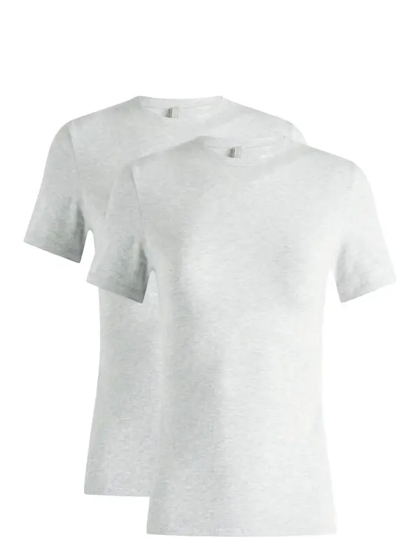 SKIMS Cotton Jersey Bundle 2 Pack T-shirt - Light Heather Grey