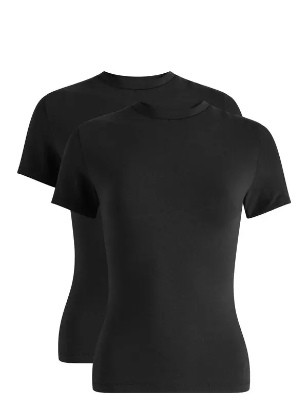 SKIMS Cotton Jersey Bundle 2 Pack T-shirt - Soot
