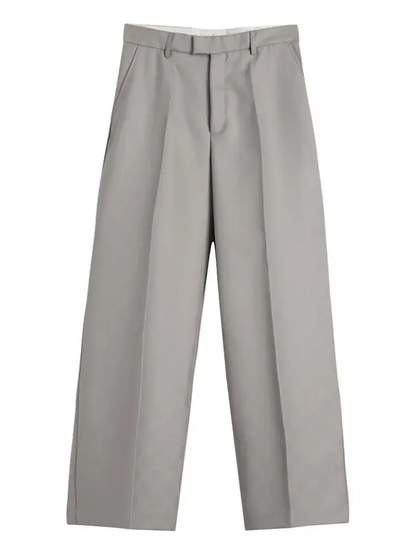 SECOND / LAYER Baggy Hidden Check Tailored Trousers - Grey