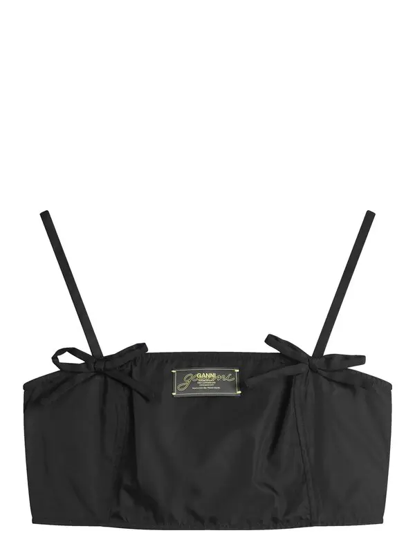 GANNI Duchesse Nylon Strap Top - Black