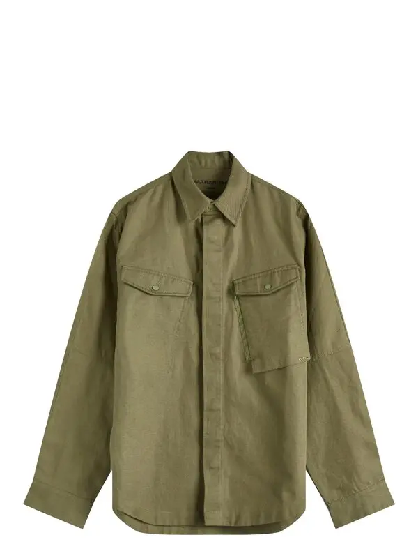 MAHARISHI Organic Twill Miltype Custom Overshirt - Olive