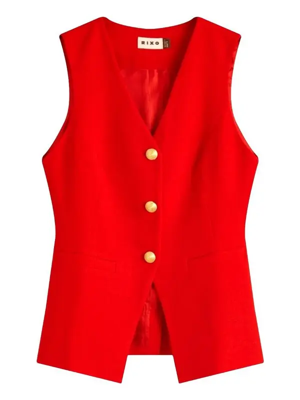 Rixo Ingrida Tailo Vest Top - Red