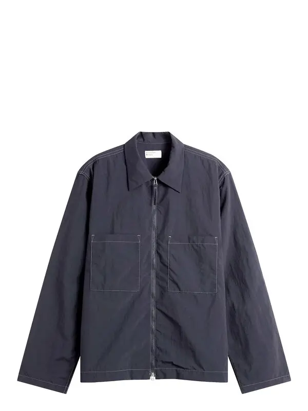 Universal Works Seo Nylon Zip Too Shirt Jacket - Navy
