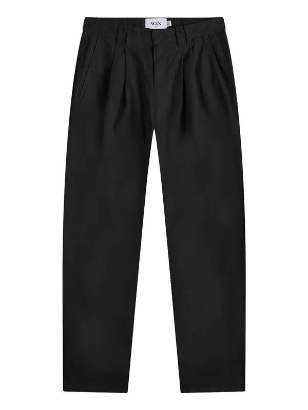 WAX LONDON Raleigh Pleat Twill Trousers - Black