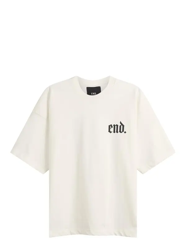 END. Gargoyle Full Moon T-shirt - Ecru