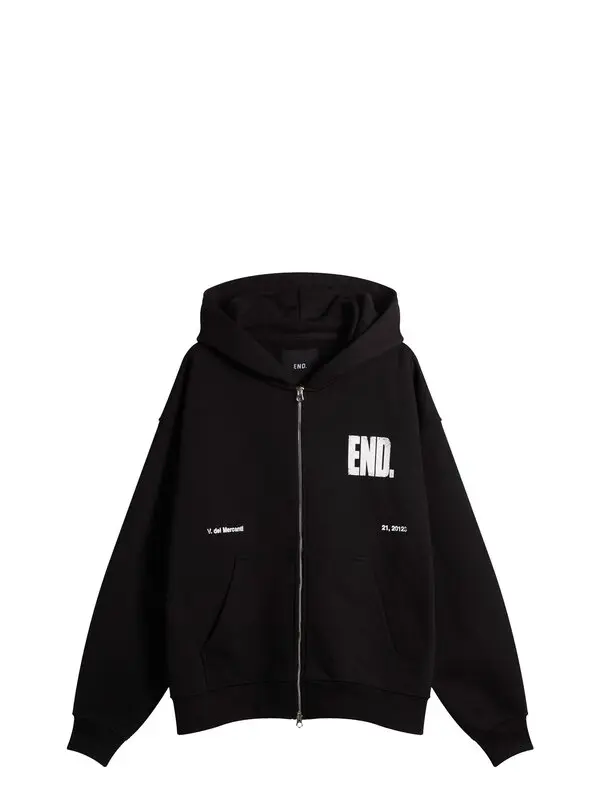 END. Milano Creed Zip Hoodie - Black