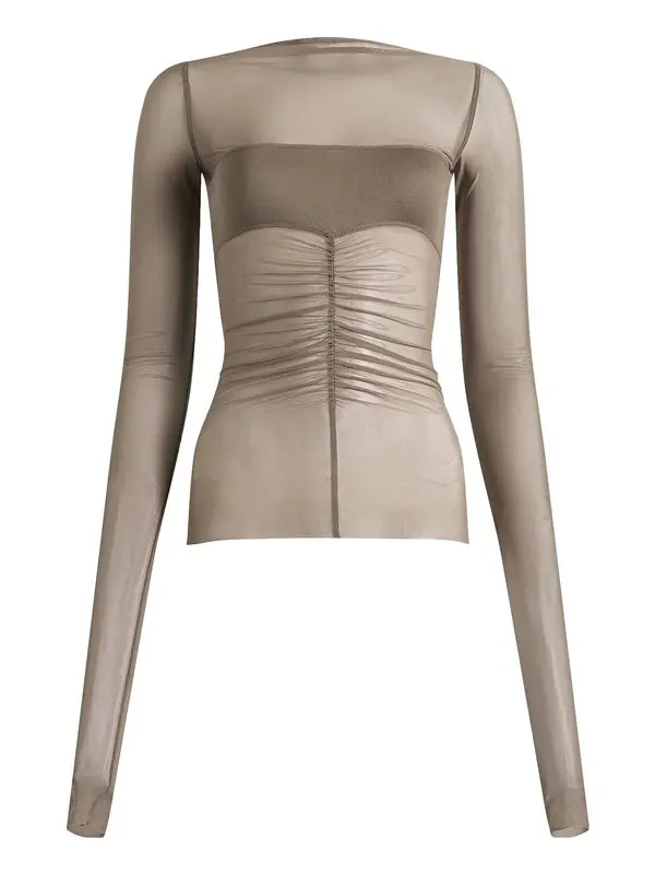 Rick Owens Temple Top With Bandeau - Dust