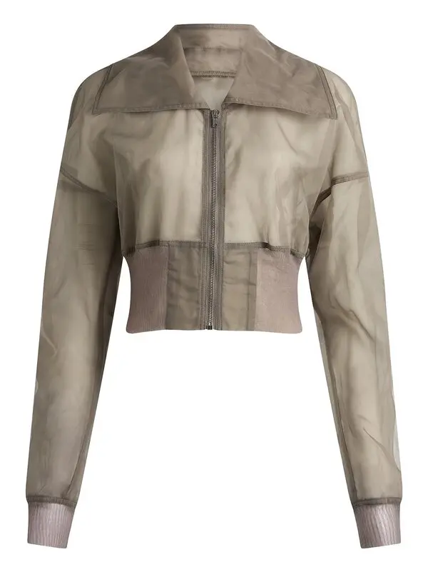 Rick Owens Dracucollar Cropped Bomber Jacket - Dust