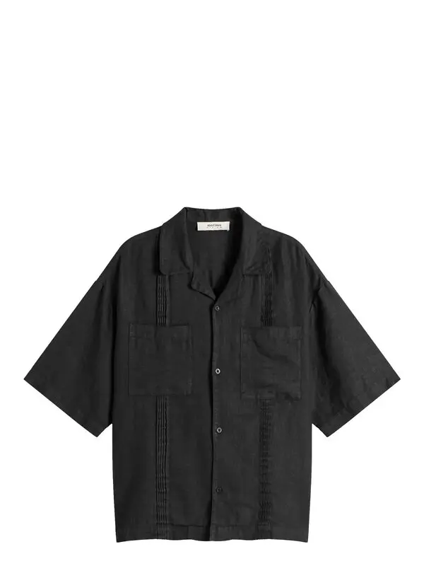 ABOUT:BLANK Guayabera Vacation Shirt - Black