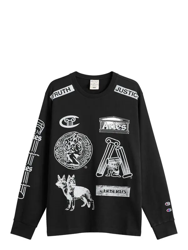 Champion X Aries Sponsor Long Sleeve T-shirt - Black