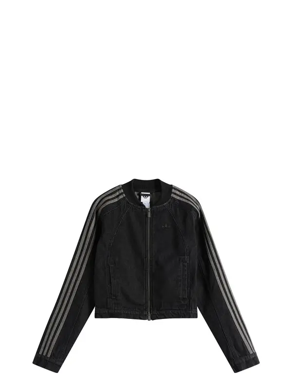 Adidas Fitted Denim Track Top - True Black Denim
