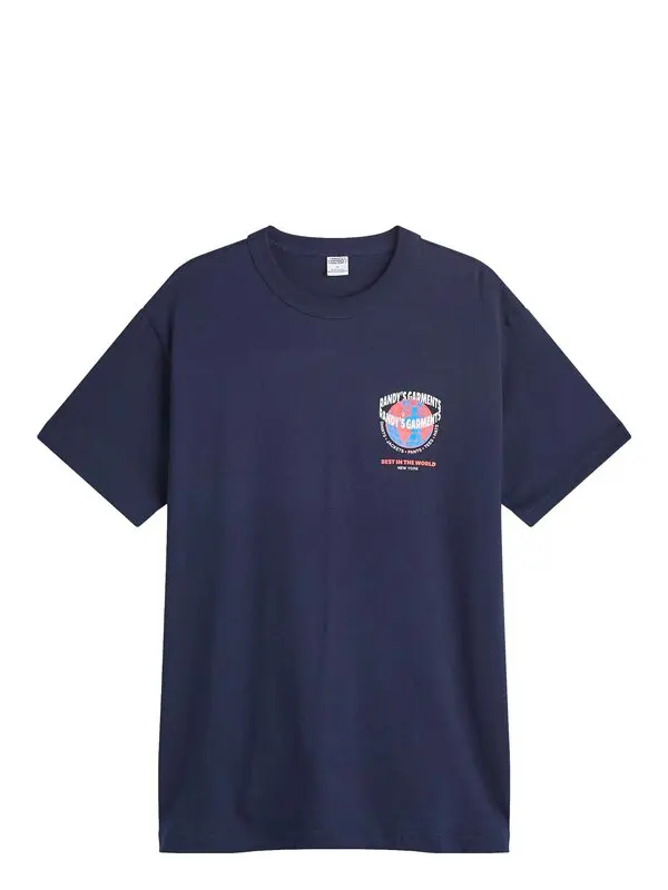 RANDY'S GARMENTS World Graphic T-shirt Presented End - Navy