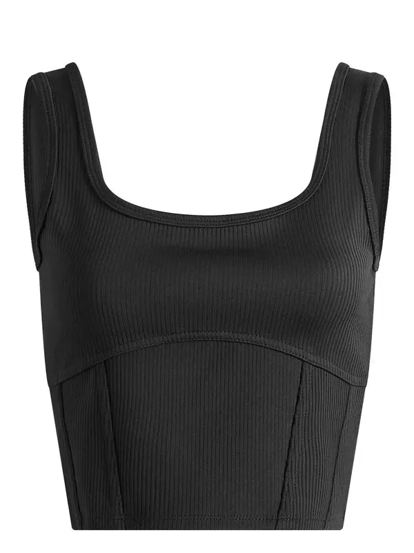 JORDAN W Crop Lifestyle Tank - Black