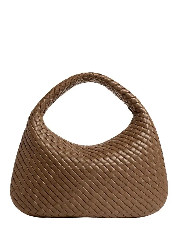 Bottega Veneta Padded Intrecciato Leather Shoulder Bag - Dark Caramel 20