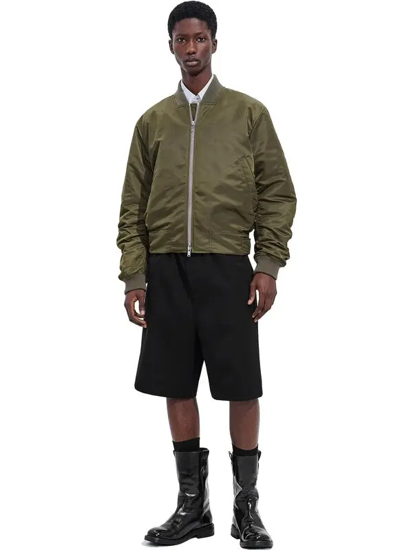Bottega Veneta Padded Nylon Bomber Jacket - Shrub