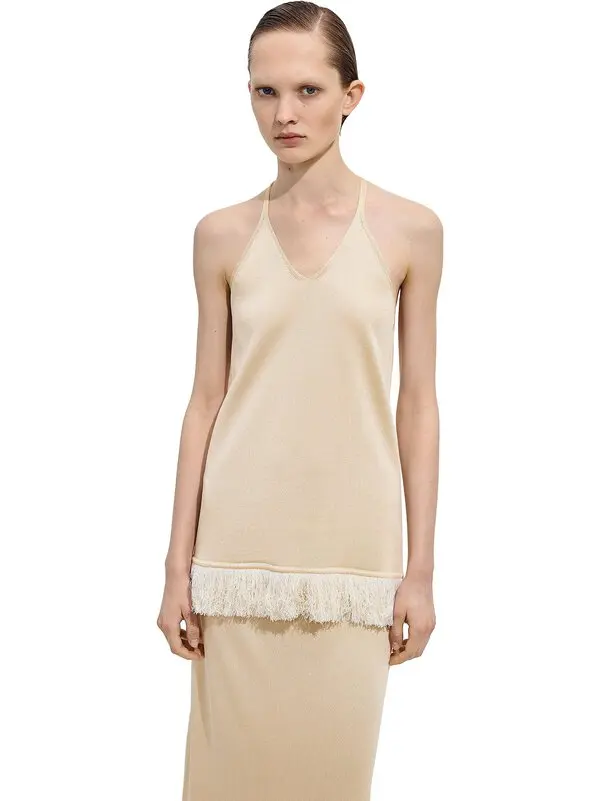 Bottega Veneta Silk Knit Top - Prosecco