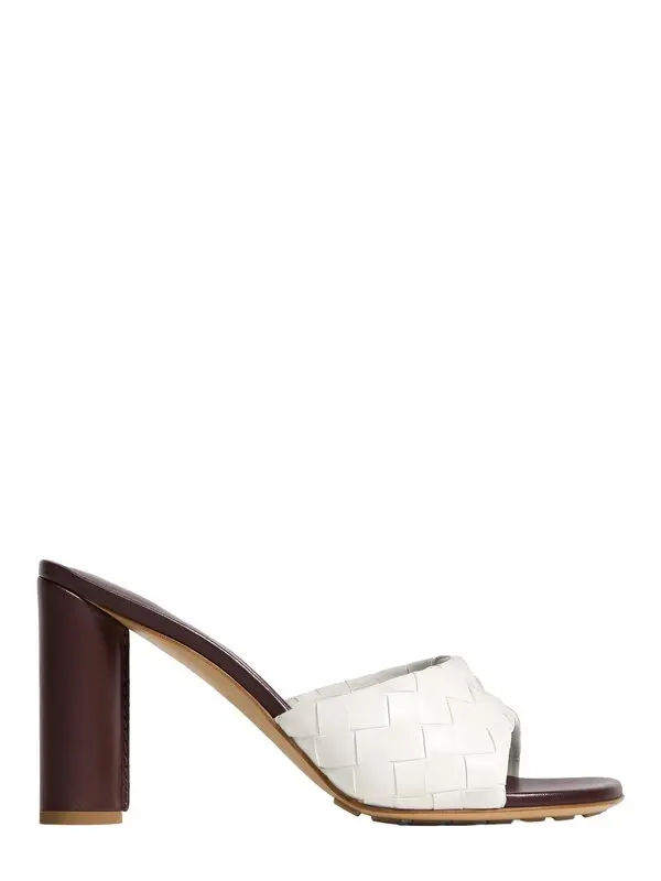 Bottega Veneta Livia Mule - Alabaster/cioccolato