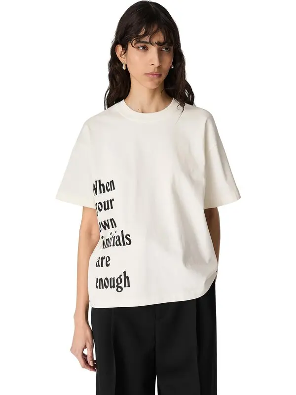 Bottega Veneta Cotton Printed Jersey T-shirt - Chalk