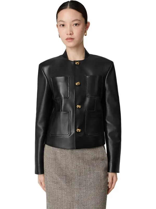Bottega Veneta Leather Blouson - Black