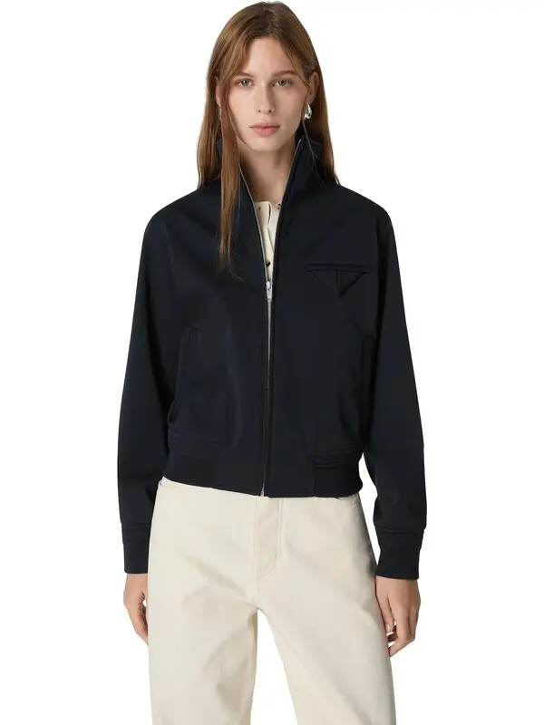Bottega Veneta Bonded Tech Wool Blouson - Navy