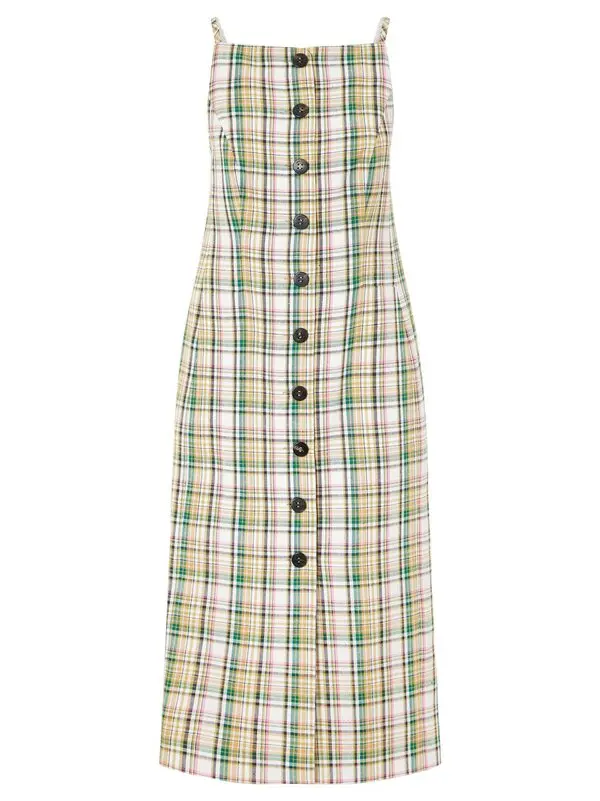 Carolina Herrera Checked Woven Midi Dress - Multi