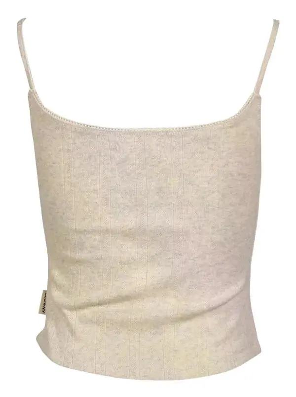 GLOWNY Honey Pointelle-knit Camisole Top - Neutrals