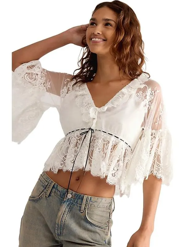 JEN'S PIRATE BOOTY Star Anise Lace Blouse At - Salt