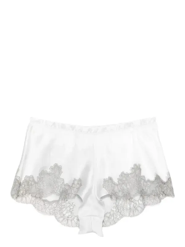 Carine Gilson Lace-trim Pajama Shorts - Grey