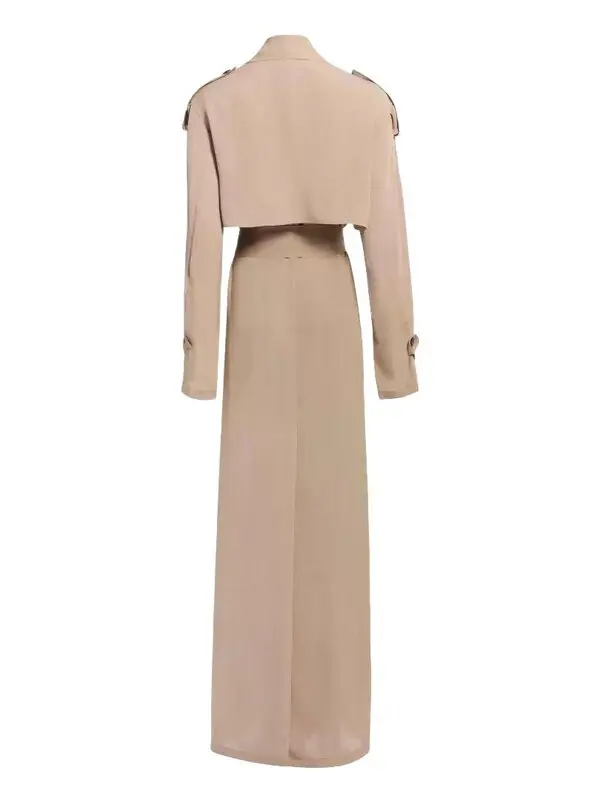 Elie Saab Double-breasted Silk Trench Coat - Neutrals