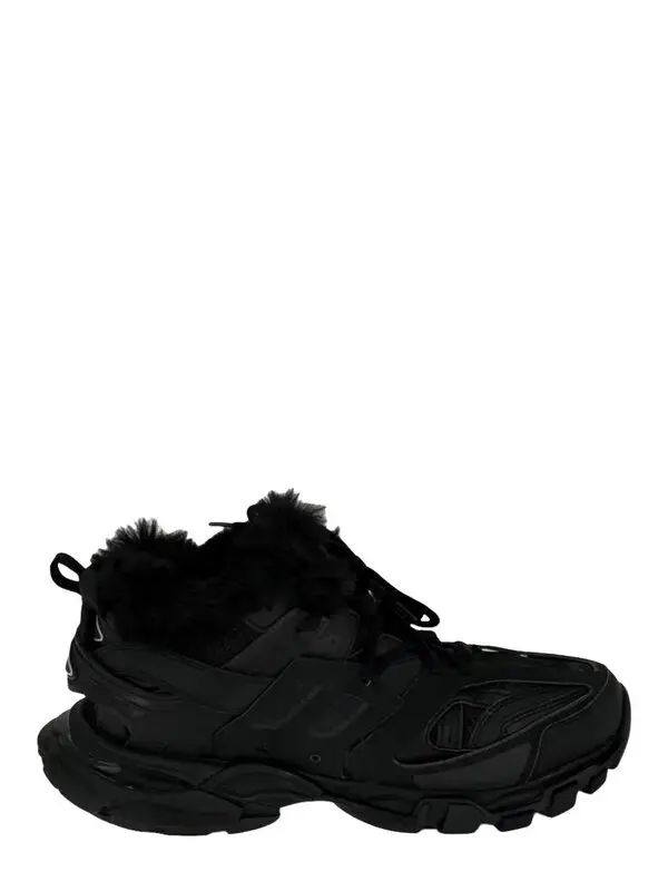 Balenciaga Track Faux Fur-lined Sneakers - Black