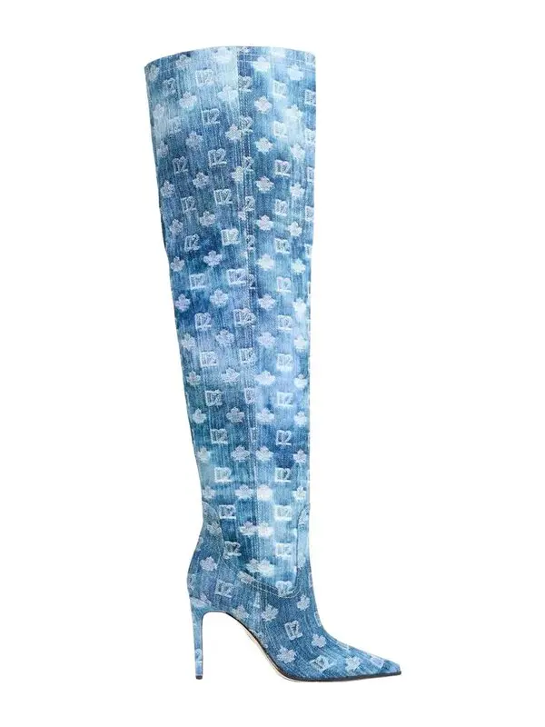 Dsquared2 Monogram Heeled Boots - Blue