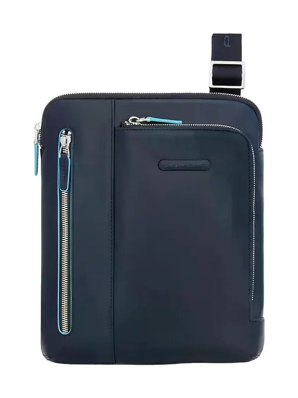 PIQUADRO Logo Plaque Messenger Bag - Blue