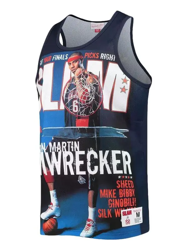Mitchell & Ness X Slam Magazine Kenyon Martin New Jersey Nets Tank Top - Blue