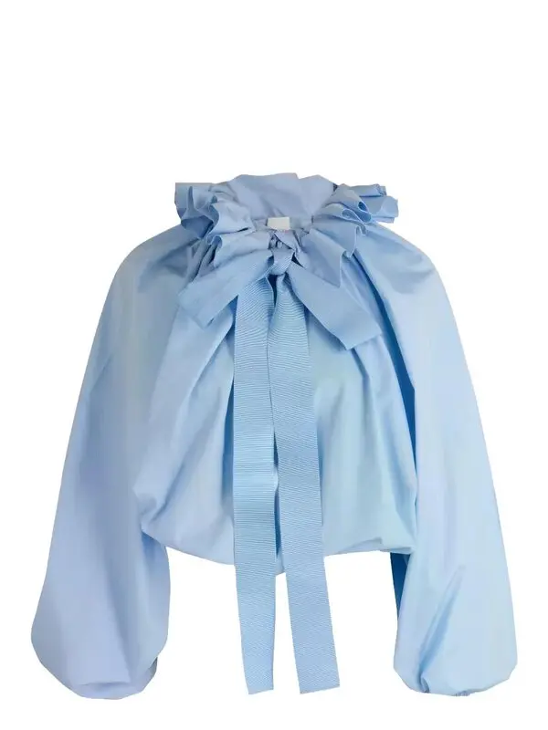 PATOU Ruffled Bow-detailed Top - Blue
