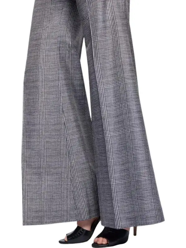 Elie Saab Prince De Galles-print Silk Trousers - Grey
